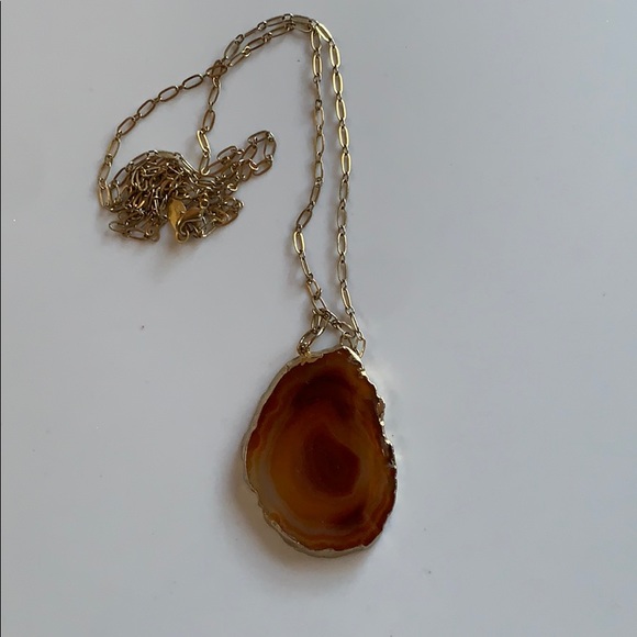 Jewelry | Amber Geode Necklace | Poshmark